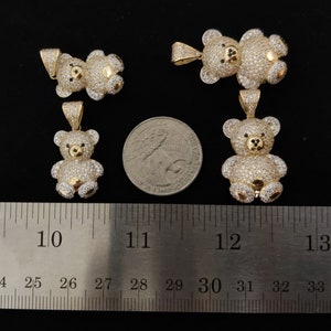 14k Real Gold Pendants Necklace14k Real Gold Teddy Bear and - Etsy