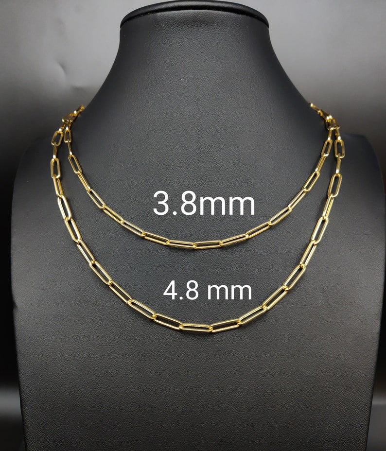 14k Yellow Gold Fancy Paperclip Chain Necklace Bracelet 3.5mm - Etsy
