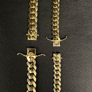 14k Real Gold Miami Cuban Link Chain With Box Lock Necklace, 8 Mm and ...