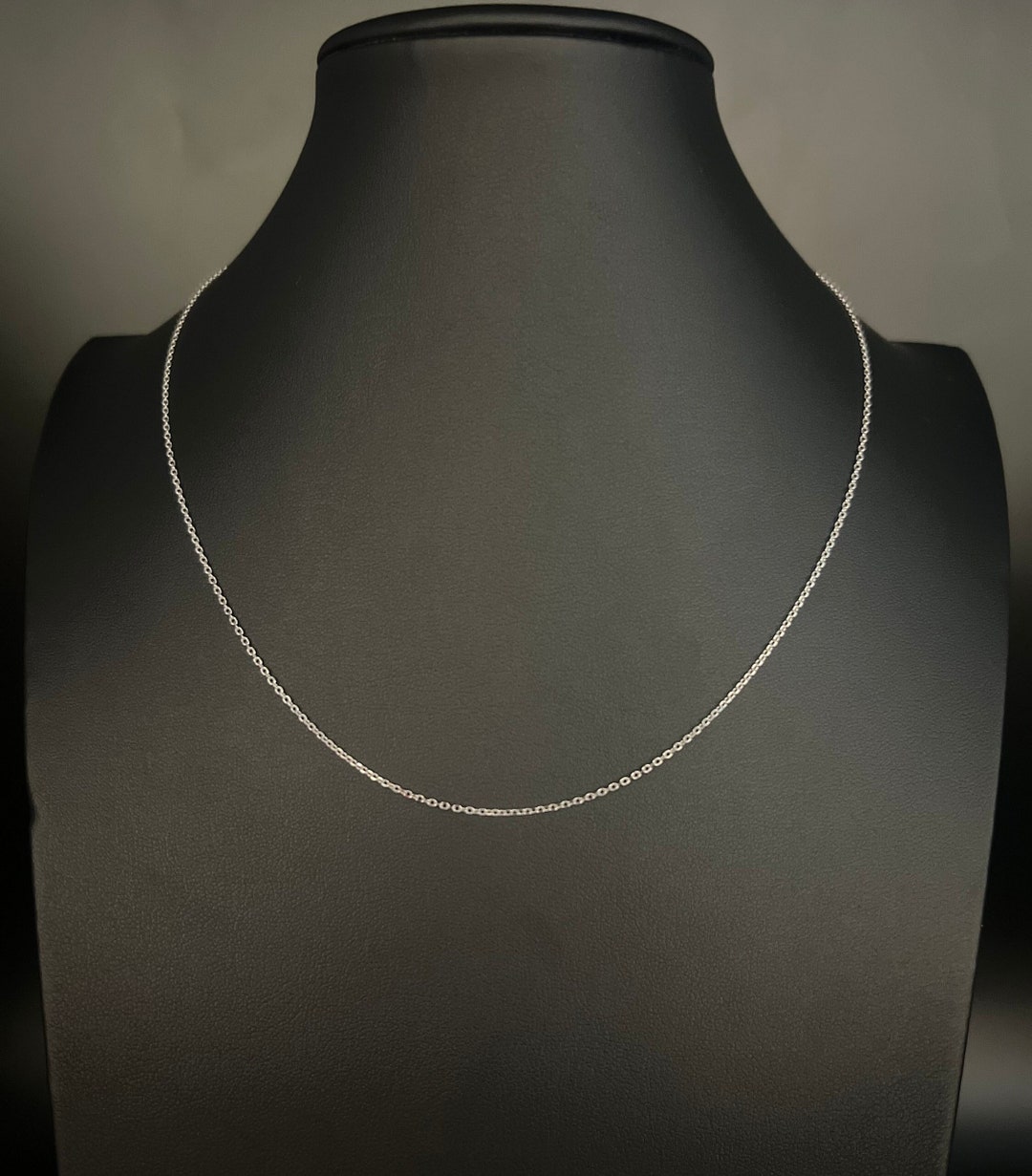 14K SOLID White Gold Cable Chain Necklace, 14k White Gold Rolo Chain ...