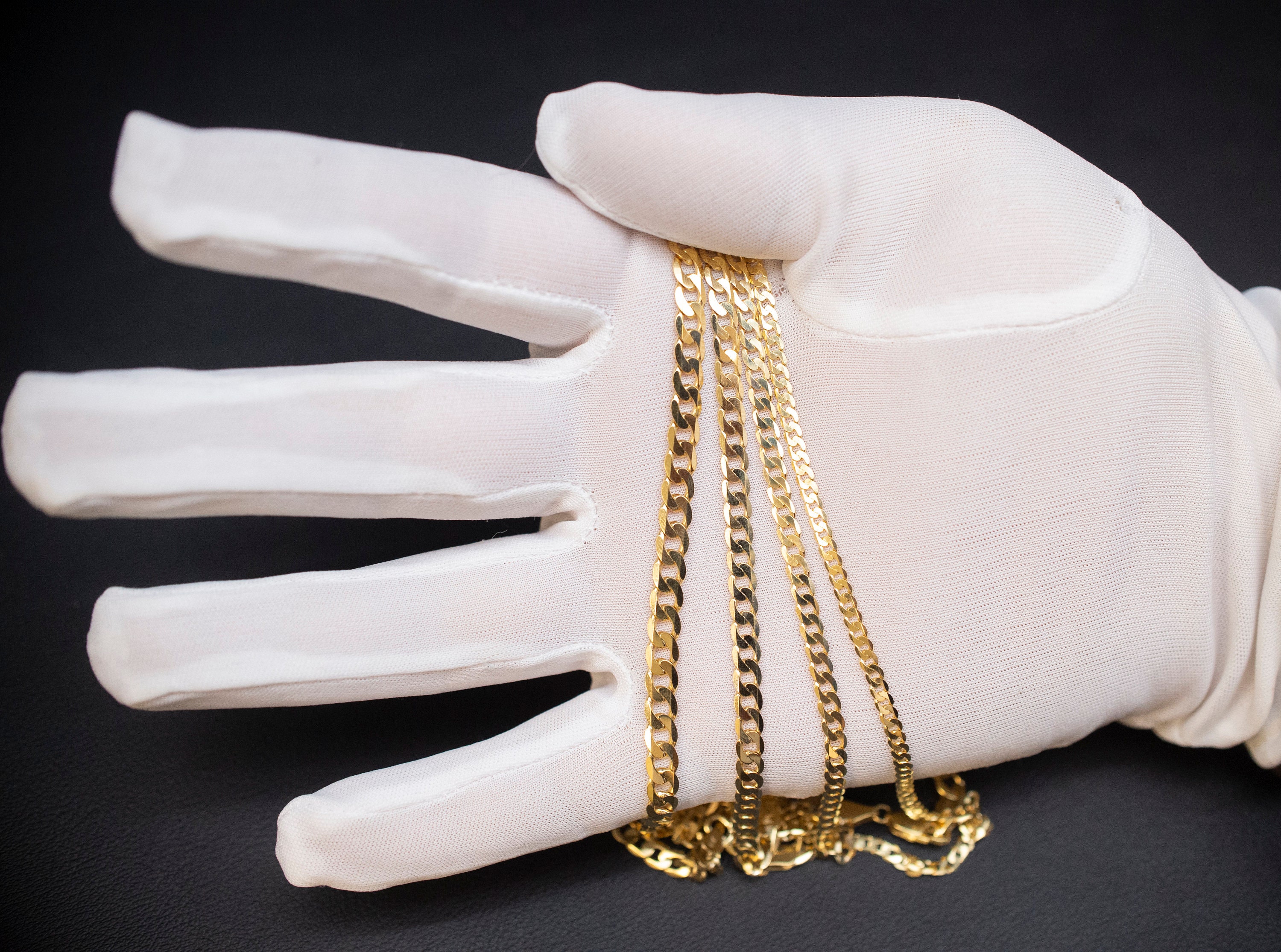 10K Real SOLID Gold Cuban Curb Link Chain, 3mm-5.2mm SOLID Cuban Curb ...