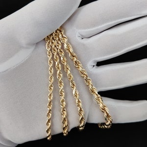 10K Gold Rope Chain Gold Rope Chain Bracelet 3mm 3.6mm 4mm - Etsy