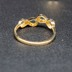 10k Real Solid Yellow Gold Infinity Ring, 10k Solid Gold Women Dainty ...