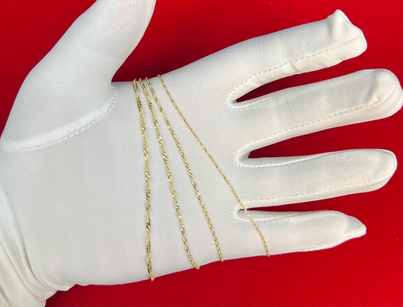 10K Real SOLID Gold Diamond Cut Singapore Chain, 10K Yellow Gold ...