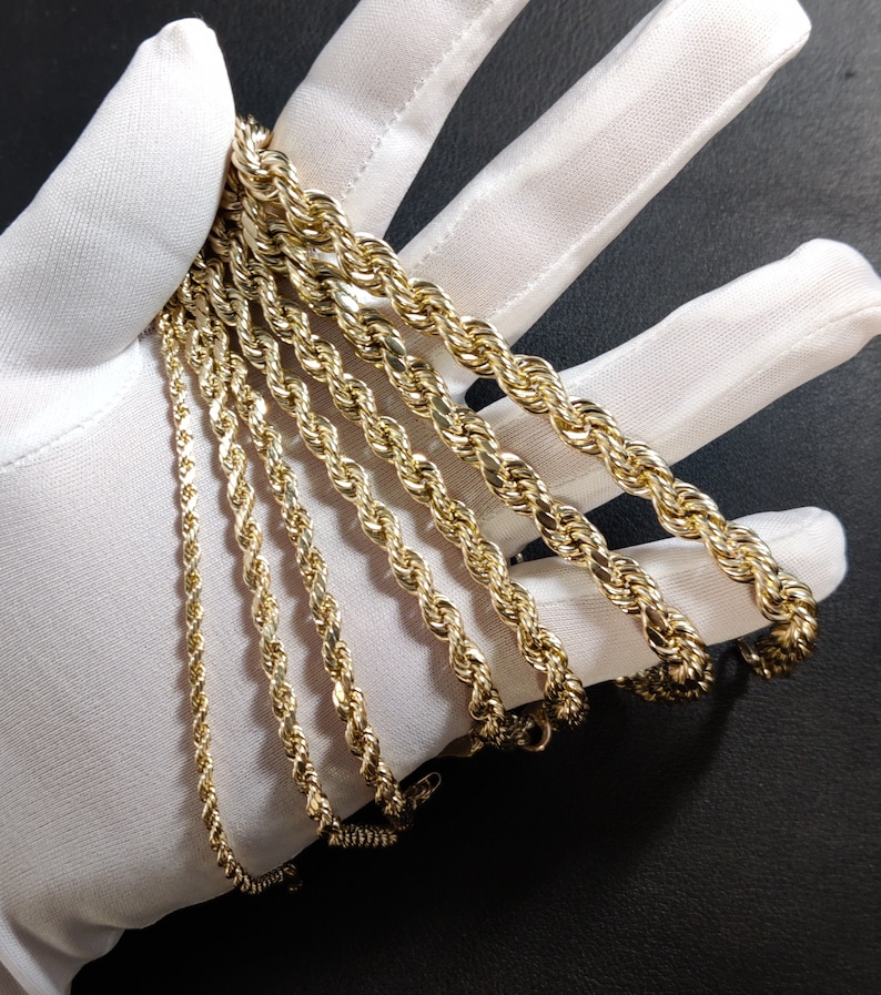 14K Gold Rope Chain Gold Rope Chain Bracelet 3mm 4mm 6mm - Etsy