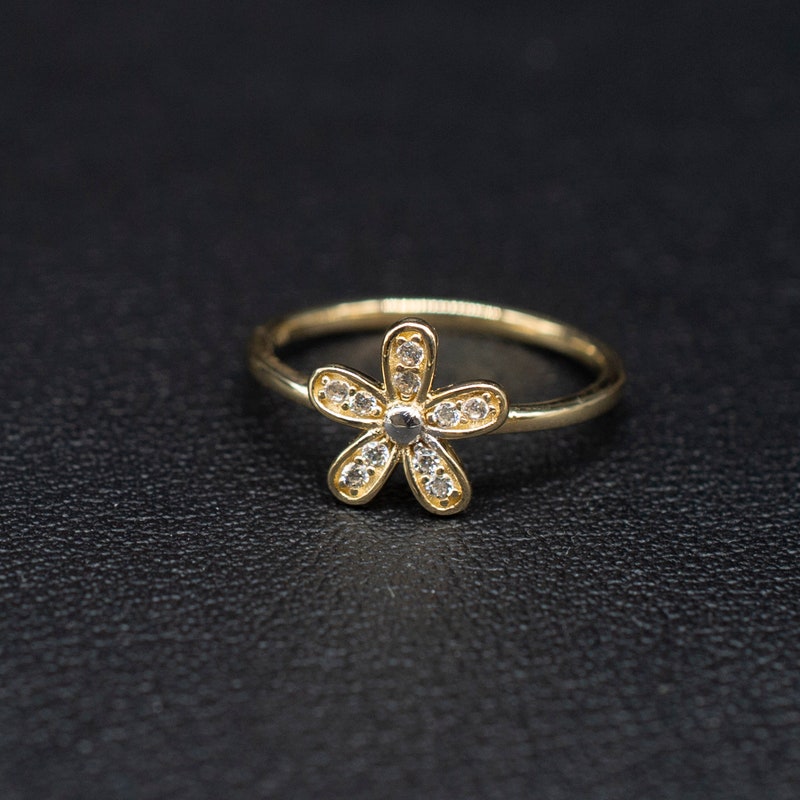 Gold Flower Ring - Etsy