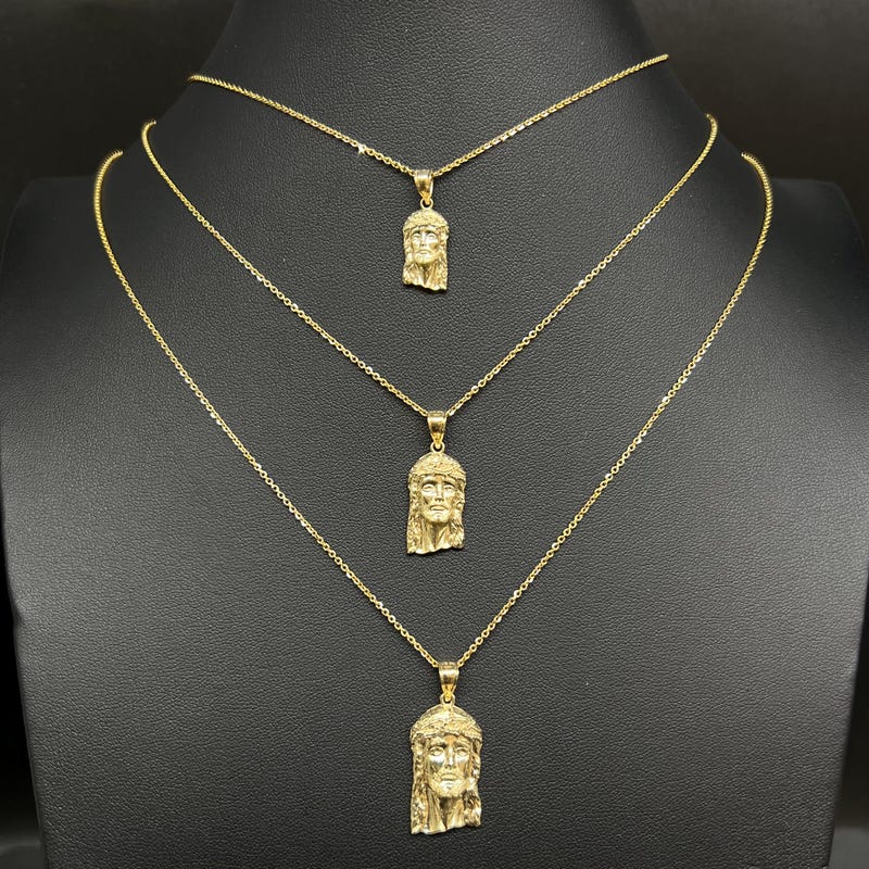 Gold Jesus Pendent Chain - Etsy