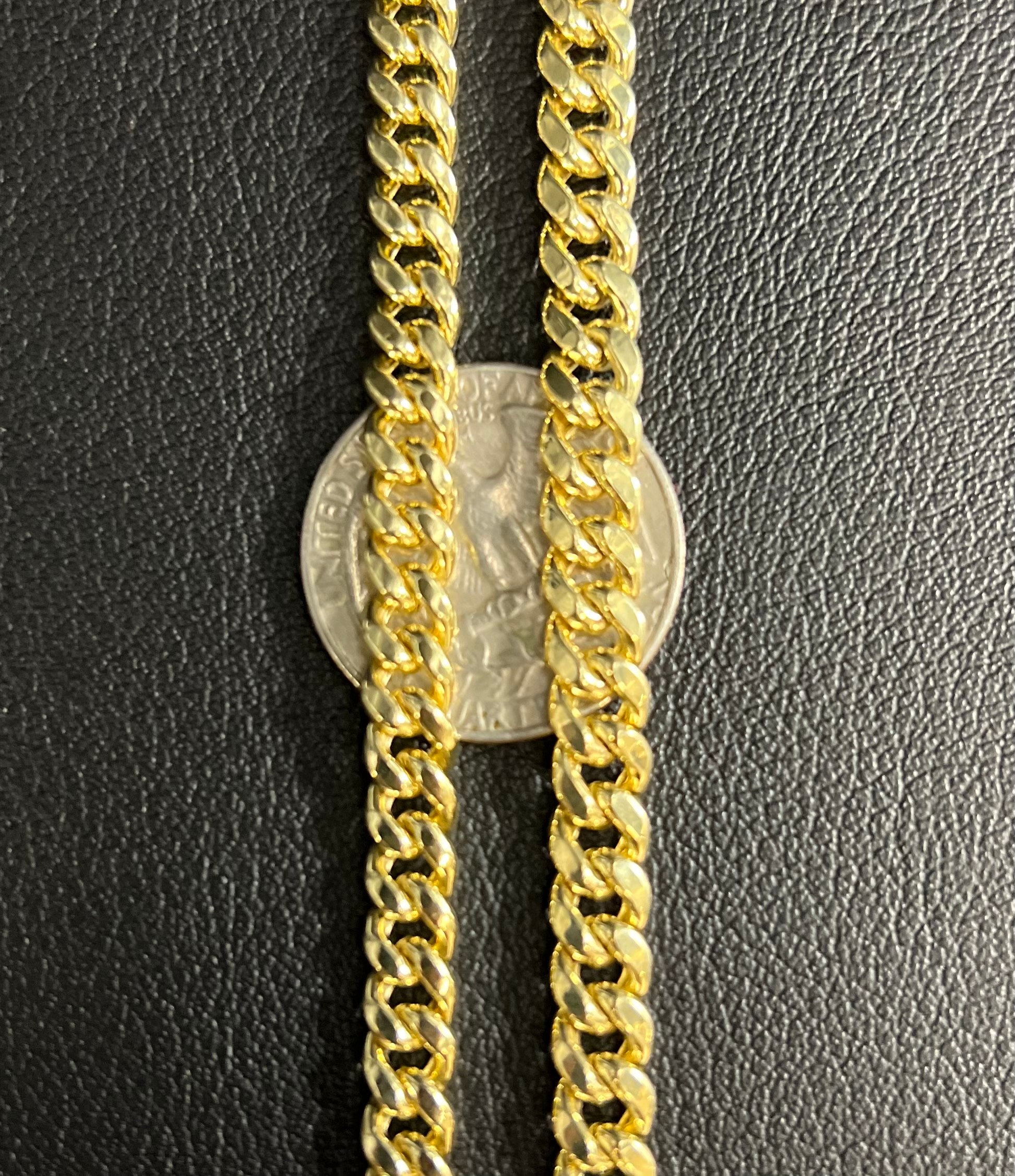 14k Yellow Gold 6.2mm Miami Cuban Chain Bracelet Box Clasp - Etsy