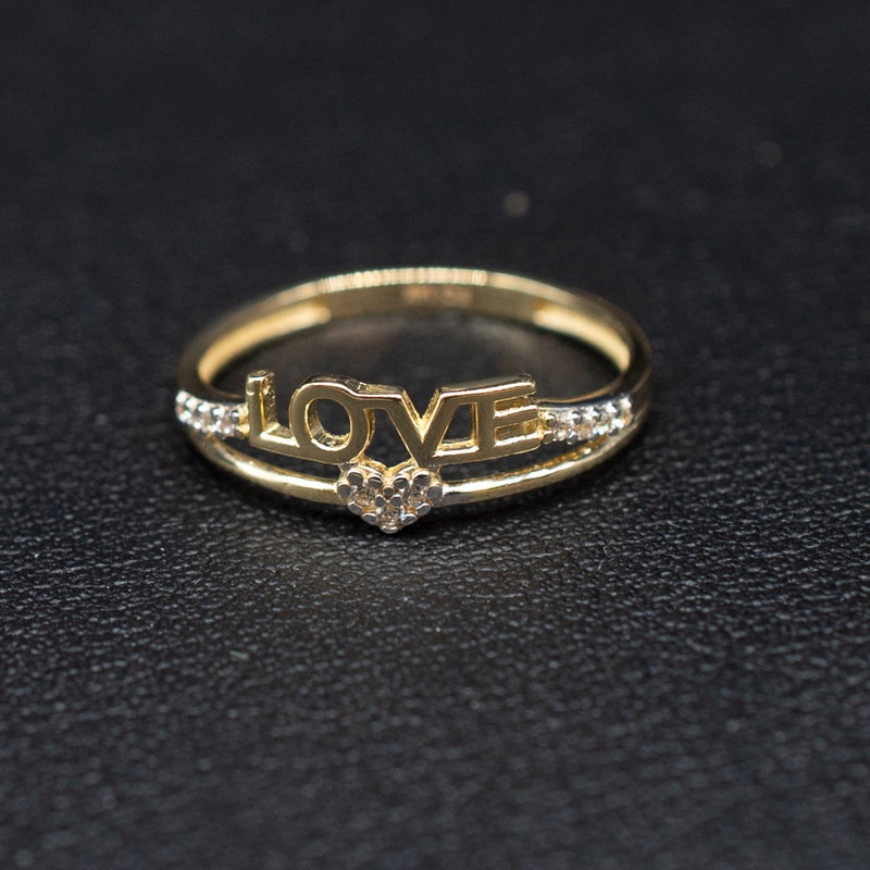 Gold Love Ring - Etsy