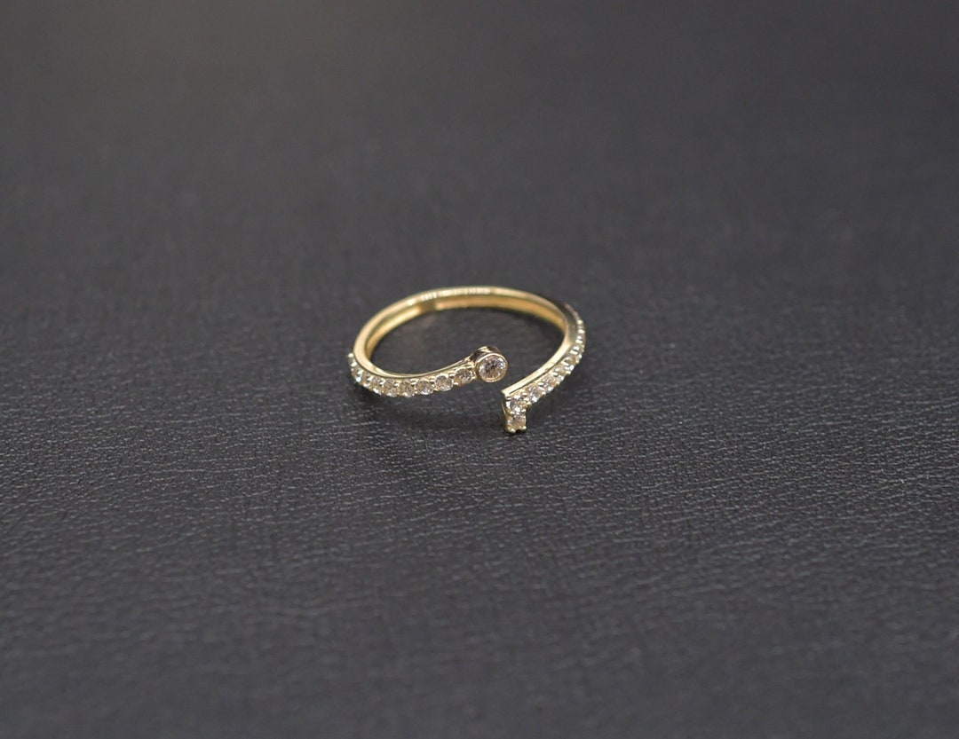 14k Solid Gold Thumb Ring, 14k Solid Gold Women Dainty Ring, Gold ...