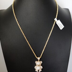 14k Real Gold Pendants Necklace14k Real Gold Teddy Bear and - Etsy
