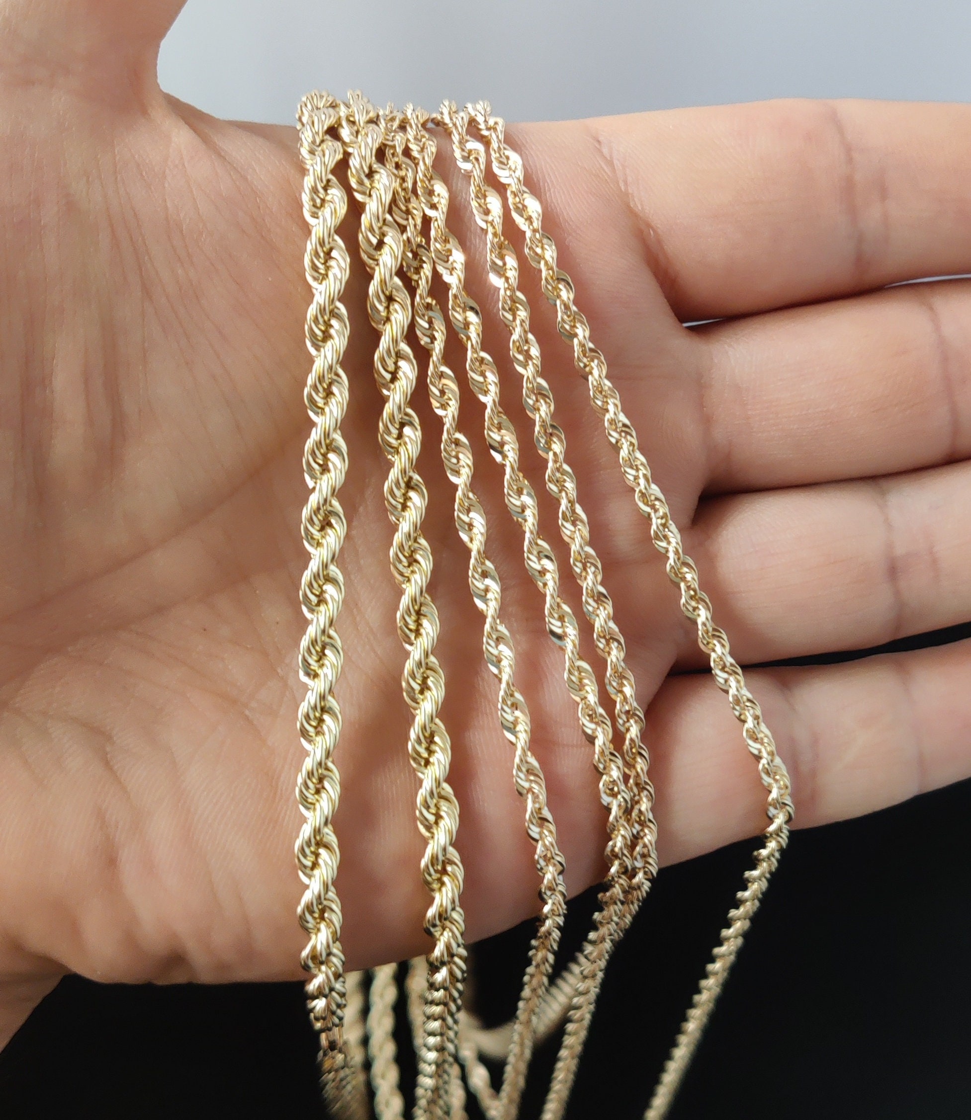 10K Gold Rope Chain Gold Rope Chain Necklace 2mm 2.2mm 2.6mm | Etsy
