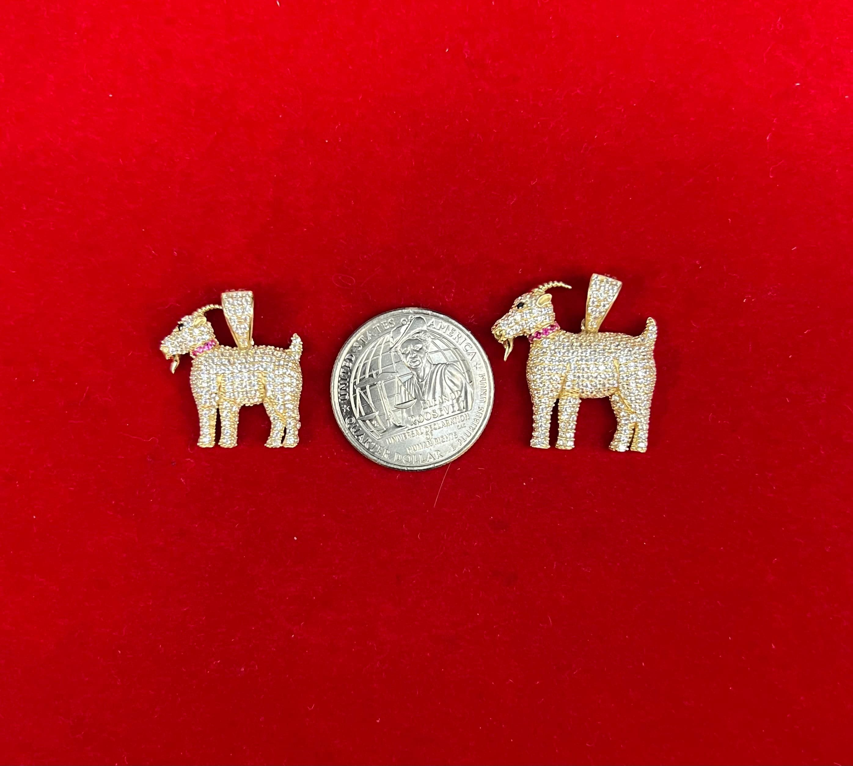 14k Real Gold GOAT Necklace,14k Real SOLID Gold G.O.A.T Charm, 14k Gold ...