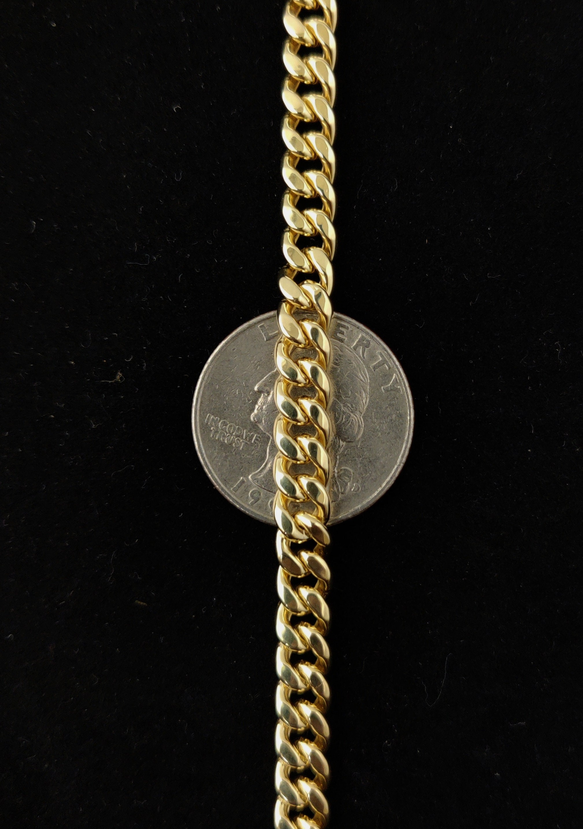 10k Real Gold Miami Cuban Link Chain Necklace 6.2mm 20 Inches Real 10K ...