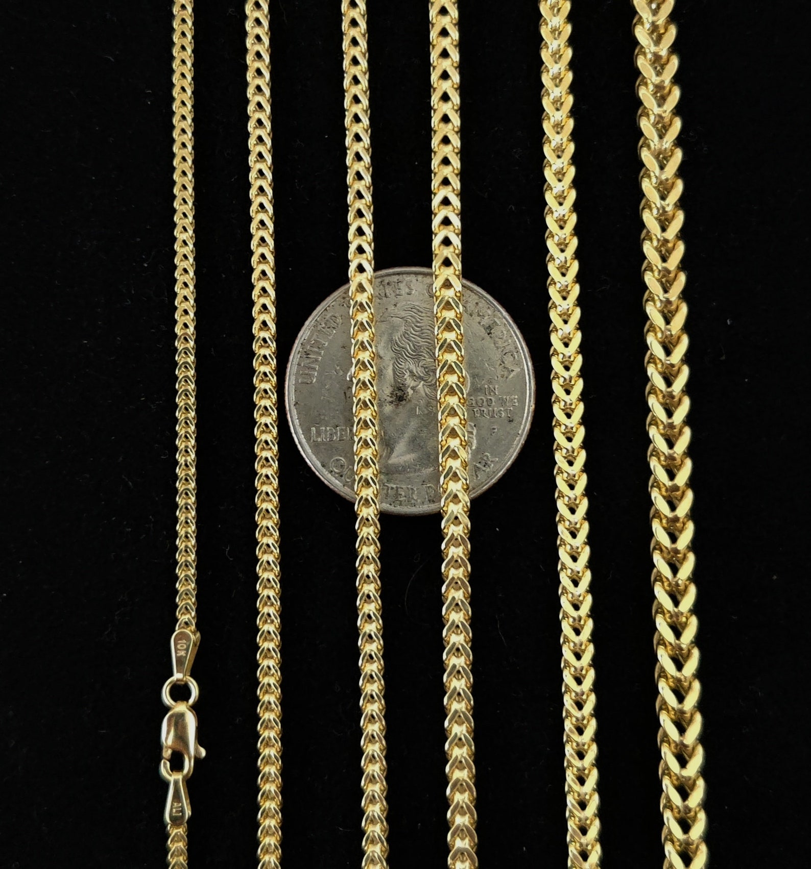 10K Real Semi Solid Gold Franco Chain Necklace and Bracelets - Etsy