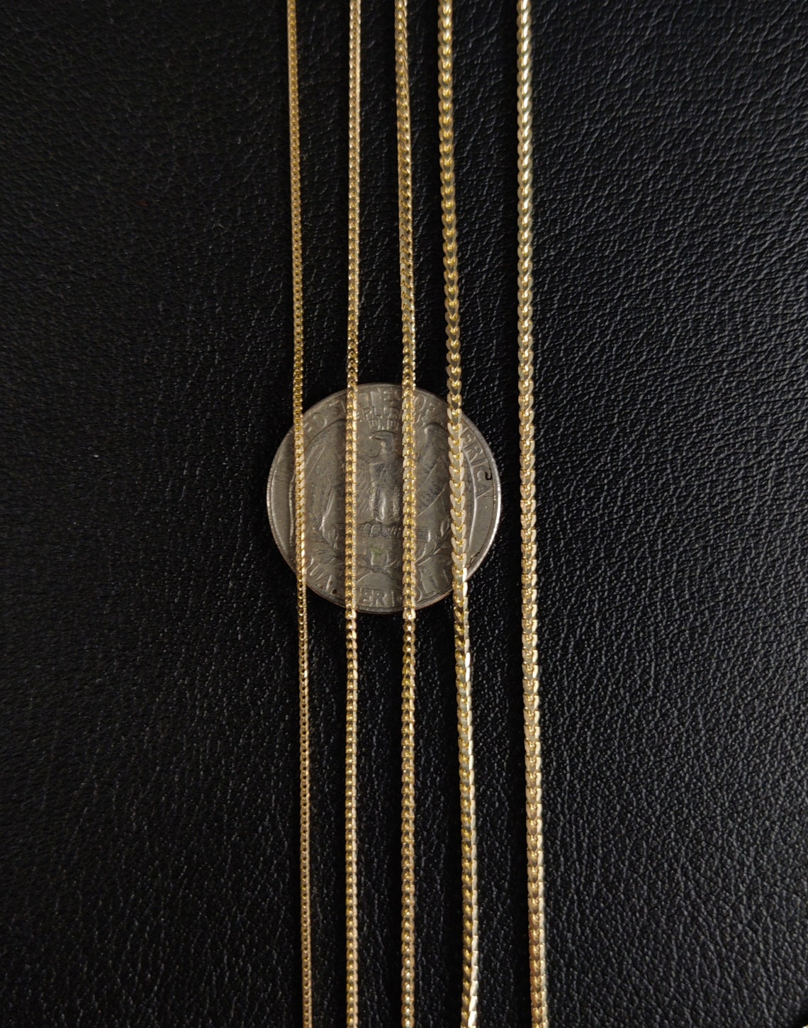 14K Real SOLID Gold Franco Chain Dainty Necklace , 16"-24" Inch, 1mm ...
