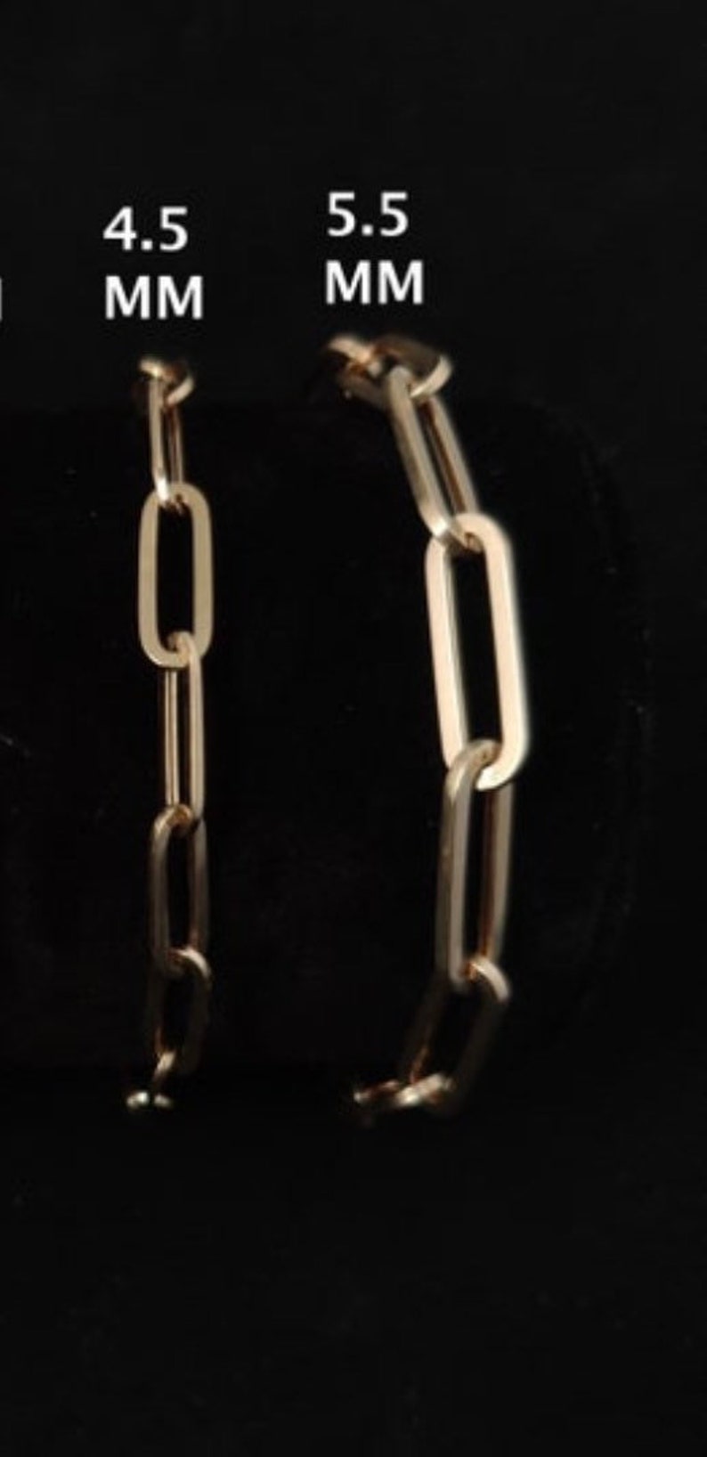 14k Yellow Gold Fancy Paperclip Chain Necklace Bracelet 3.5mm - Etsy