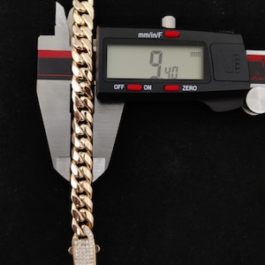 14k Real Gold Miami Cuban Link Chain With Zirconia Box Lock - Etsy