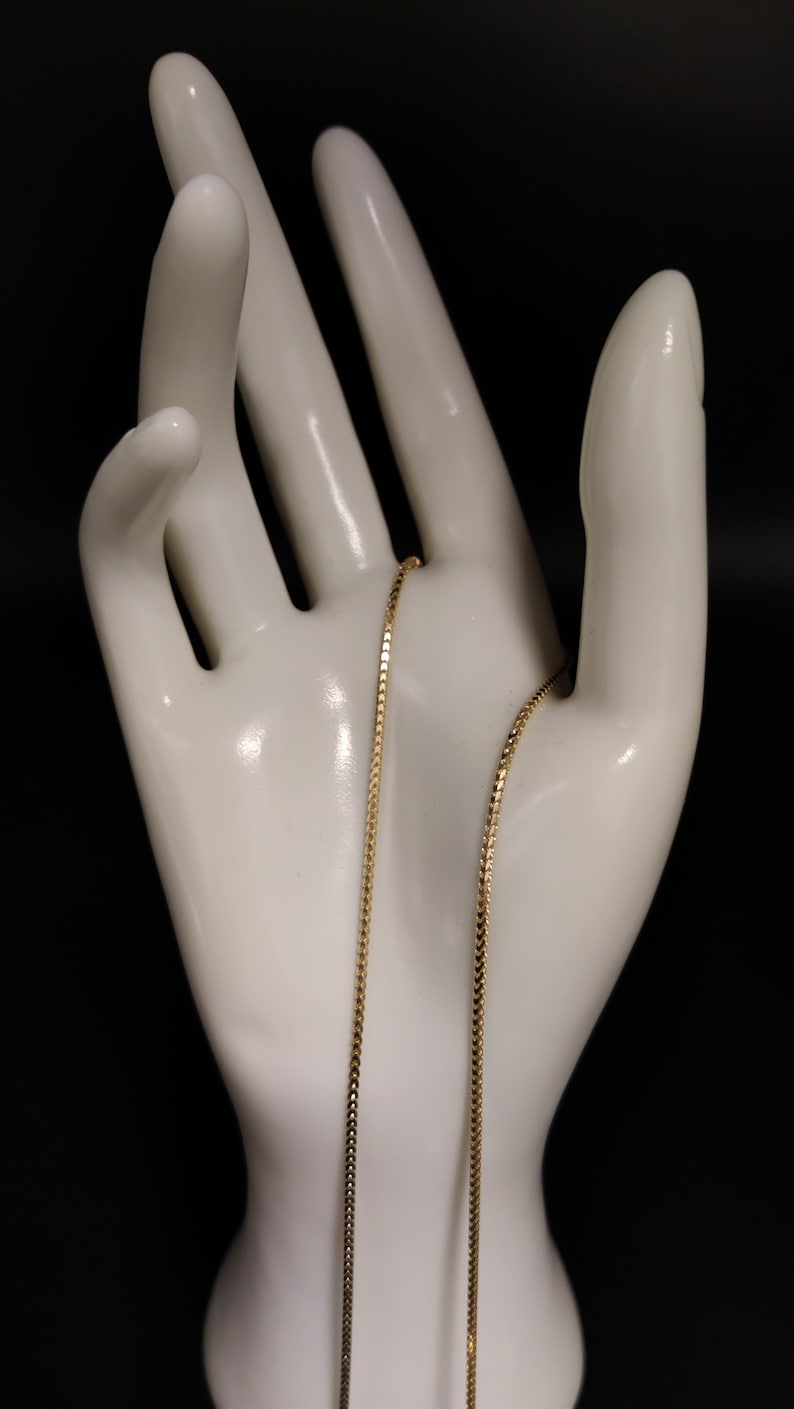 14K Real SOLID Gold Franco Chain Dainty Necklace , 16"-24" Inch, 1mm ...