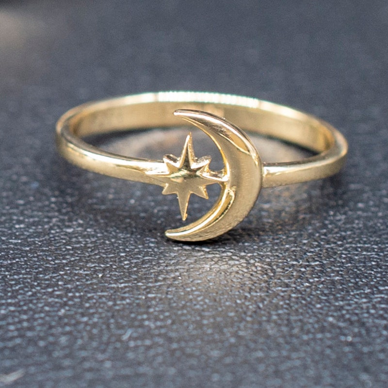 Moon Ring Gold - Etsy