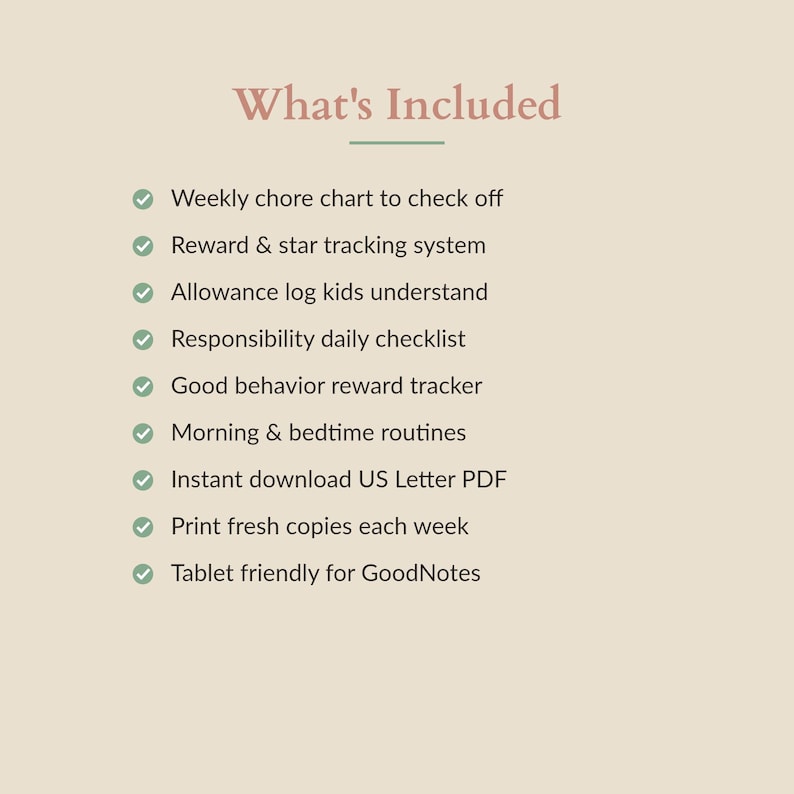 Kids Weekly Chore Chart, Rewards, Allowance Tracker (PDF) - Etsy