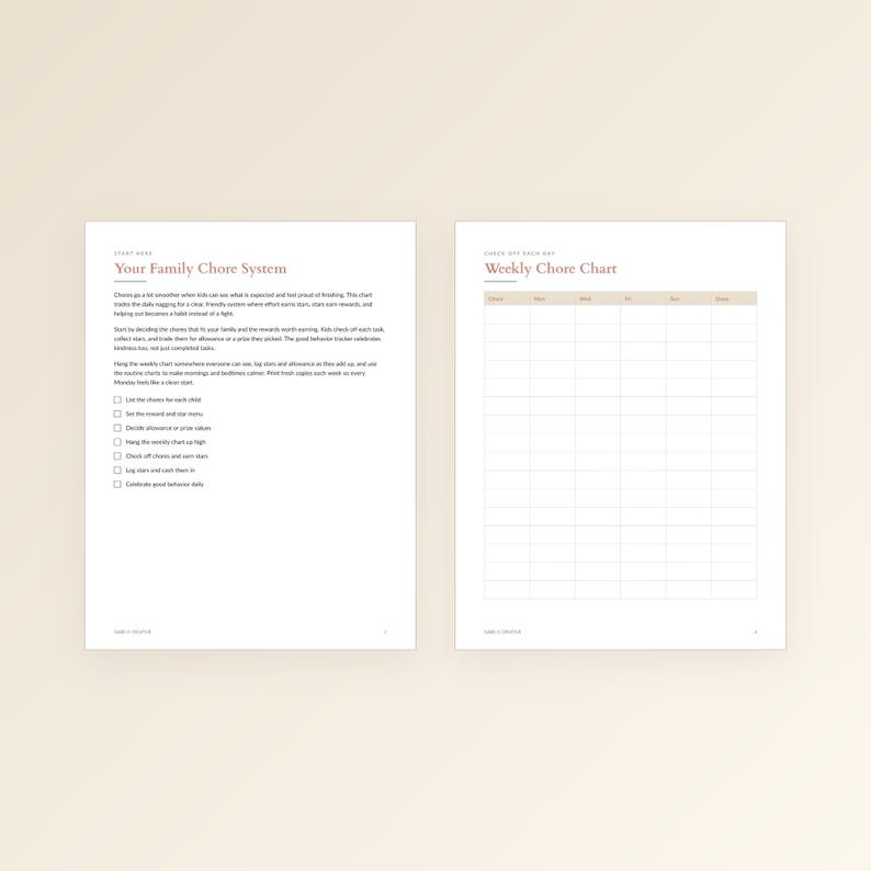 Kids Weekly Chore Chart, Rewards, Allowance Tracker (PDF) - Etsy