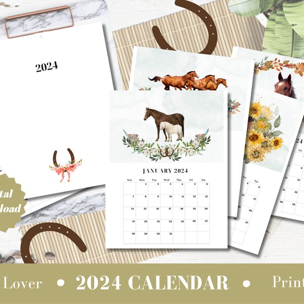 2024 Horse Calendar - Etsy