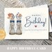 Printable Birthday Card 7x5in | Birthday Boots Card Instant Download ...