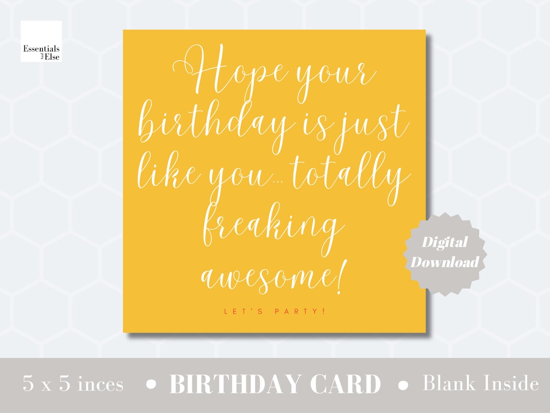 Printable Birthday Card | Friend Birthday Quote Card | Happy Birthday ...