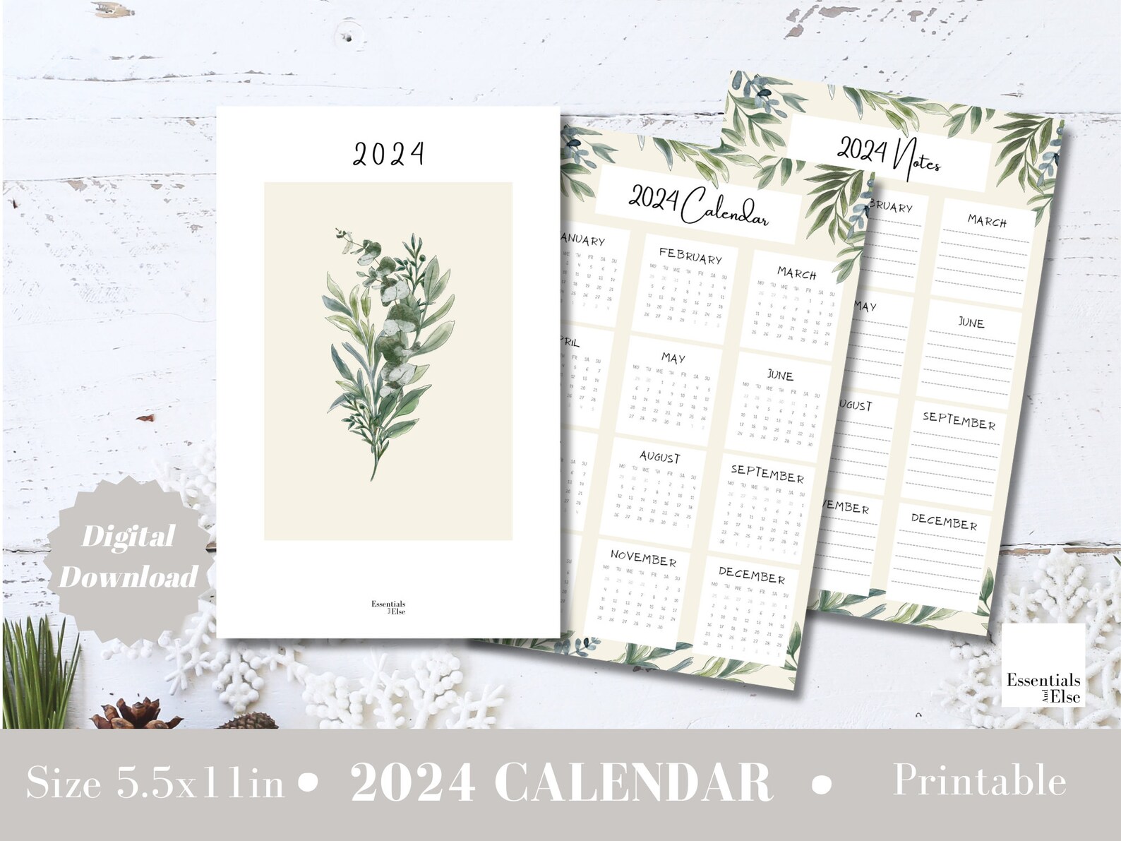 2024 Calendar Printable Calendar Instant Download Calendar Bundle 2024 ...