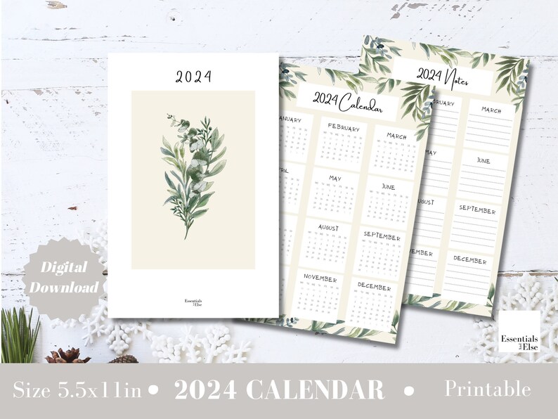 2024 Calendar Printable Calendar Instant Download Calendar Bundle 2024 ...