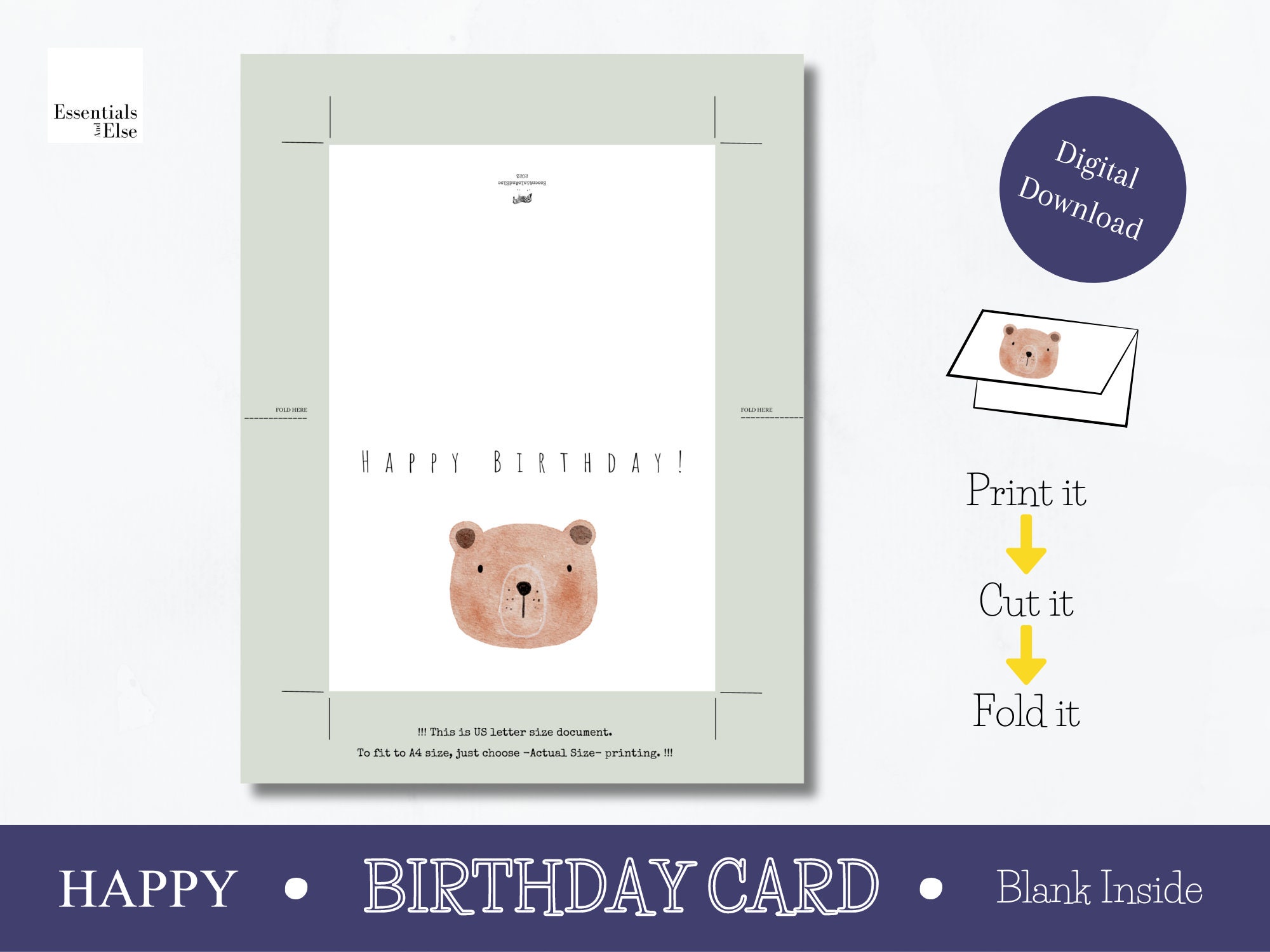 Printable Kids Birthday Card, Colorful Birthday Card, Happy Birthday ...