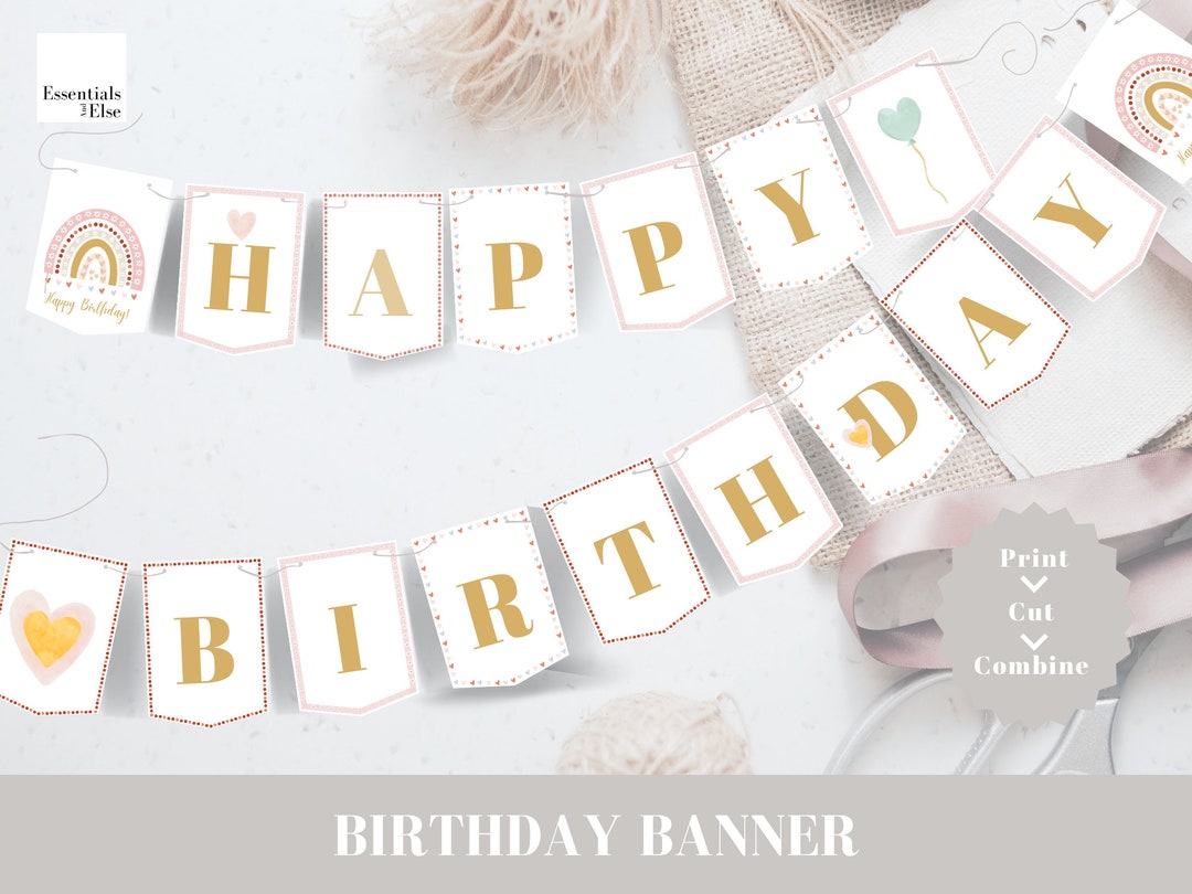 Happy Birthday Banner | Rainbow Birthday Banner | Magical Birthday ...