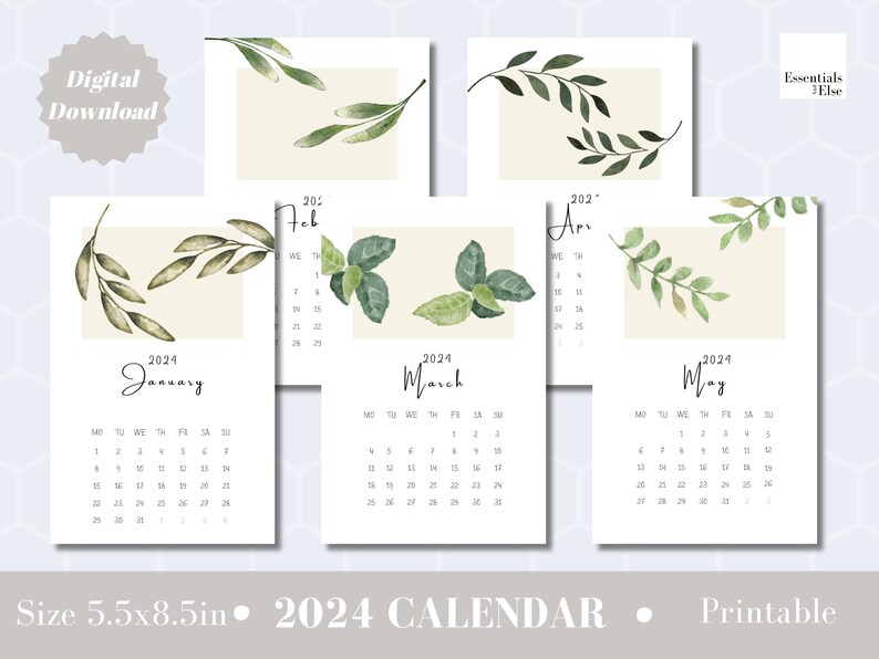 2024 Calendar Printable Calendar Instant Download Calendar Bundle 2024 ...