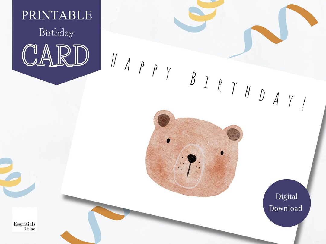 Printable Kids Birthday Card, Colorful Birthday Card, Happy Birthday ...