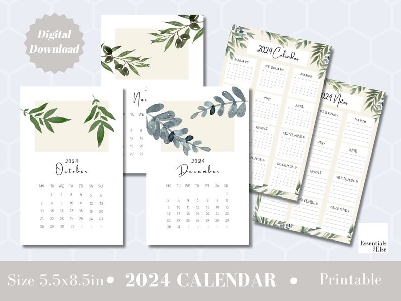 2024 Calendar Printable Calendar Instant Download Calendar Bundle 2024 ...