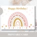 Boho Rainbow Birthday Card | Rainbow Birthday Party | Modern Rainbow ...
