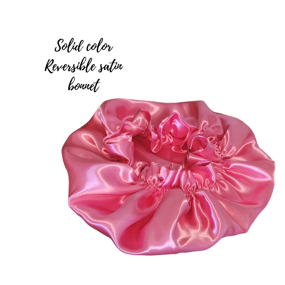 Light Pink Reversible Ruffle Bonnet, Satin Bonnet, Reversible Bonnet ...