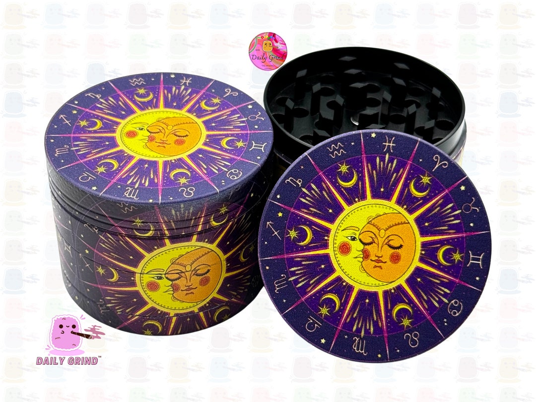 50mm Purple Sun & Moon Astrology 4-piece Premium Quality Custom Metal ...
