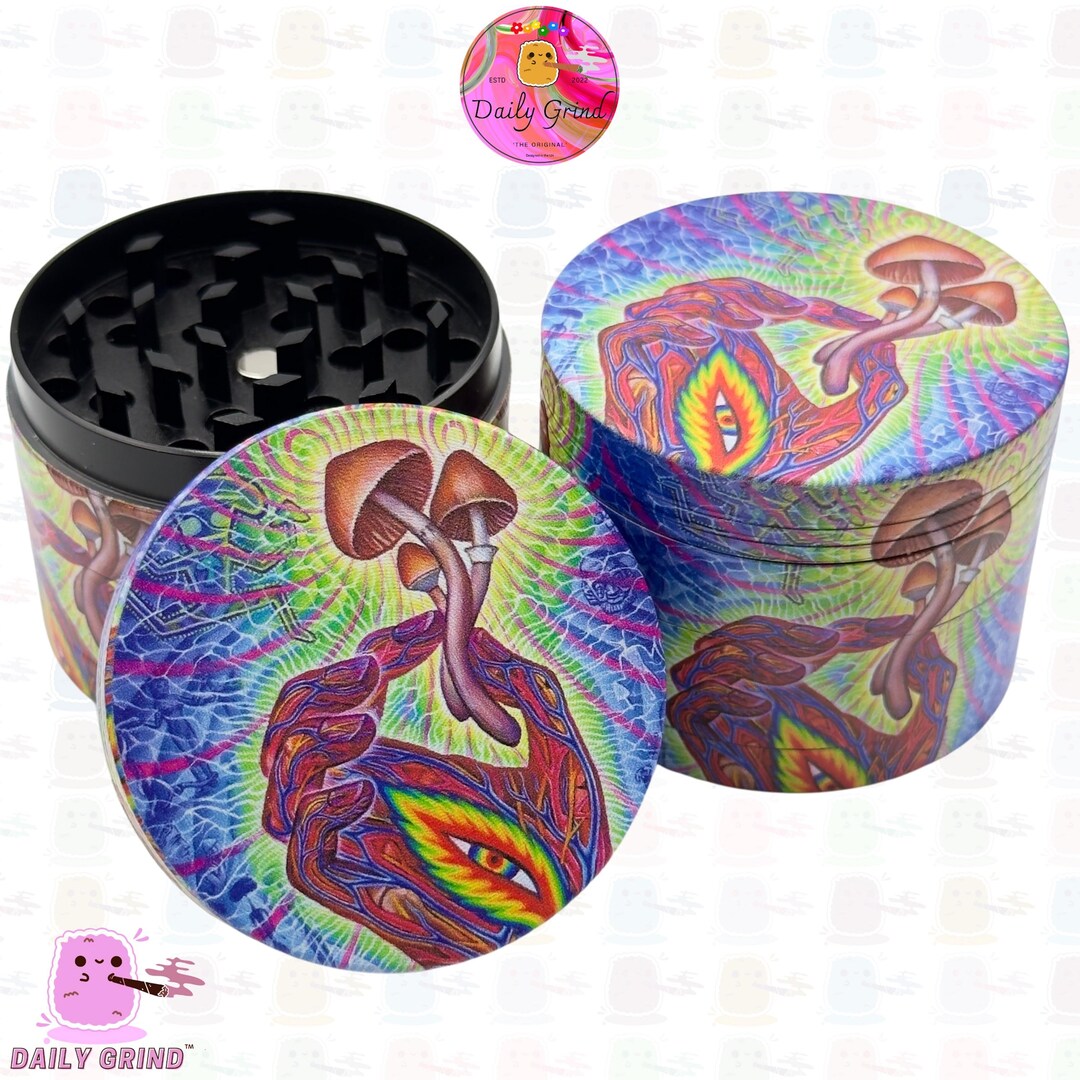 Trippy Mushroom Hand - 50mm 4-piece Premium Quality Custom Metal ...