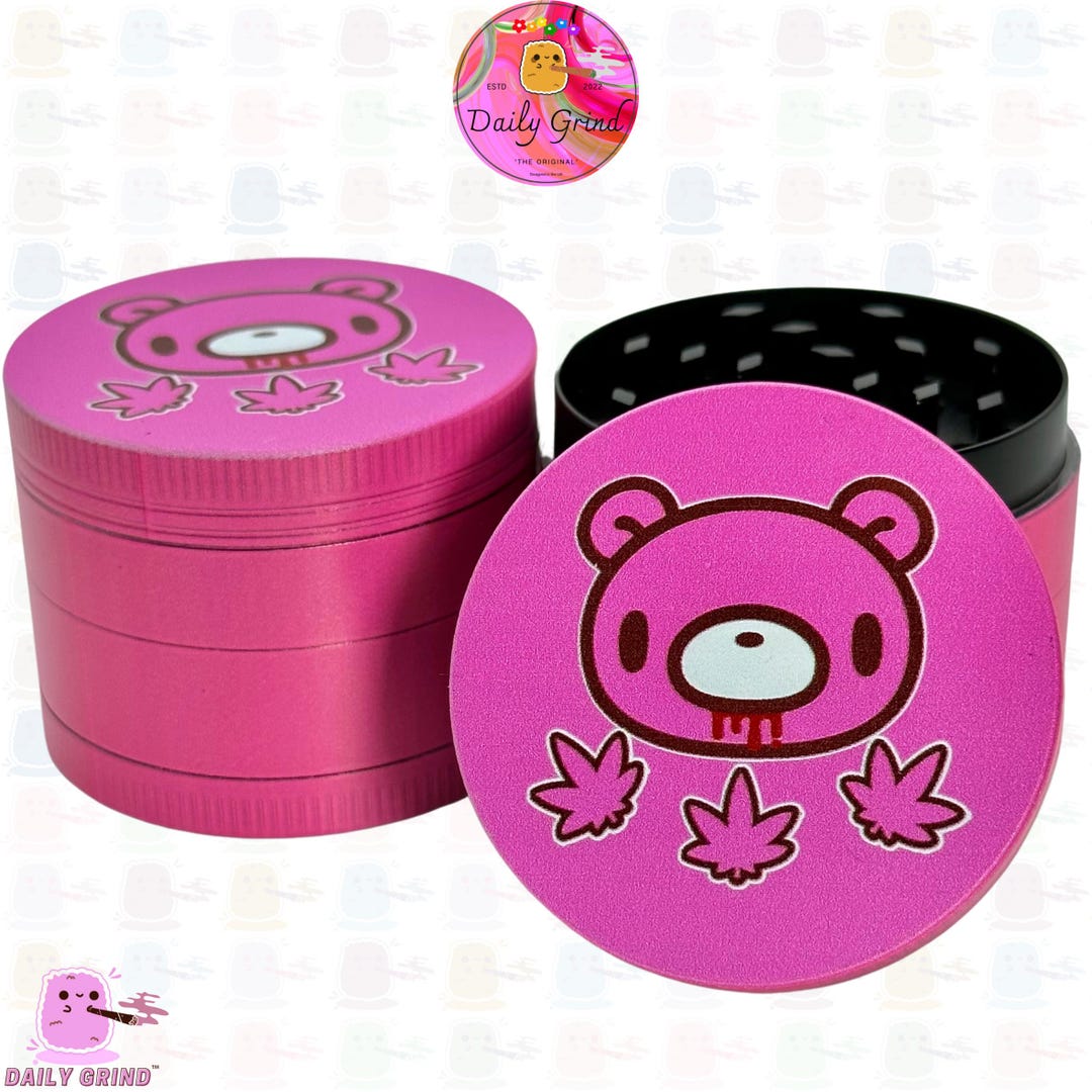 Pink Monster - 50mm 4 Piece Premium Custom Metal Tobacco Grinder ...