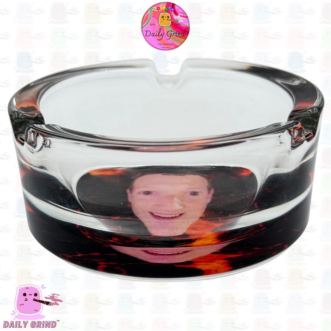 Mark Zuck Hellscape Funny Meme Silly Fun Heavy Glass Ash Tray Custom ...