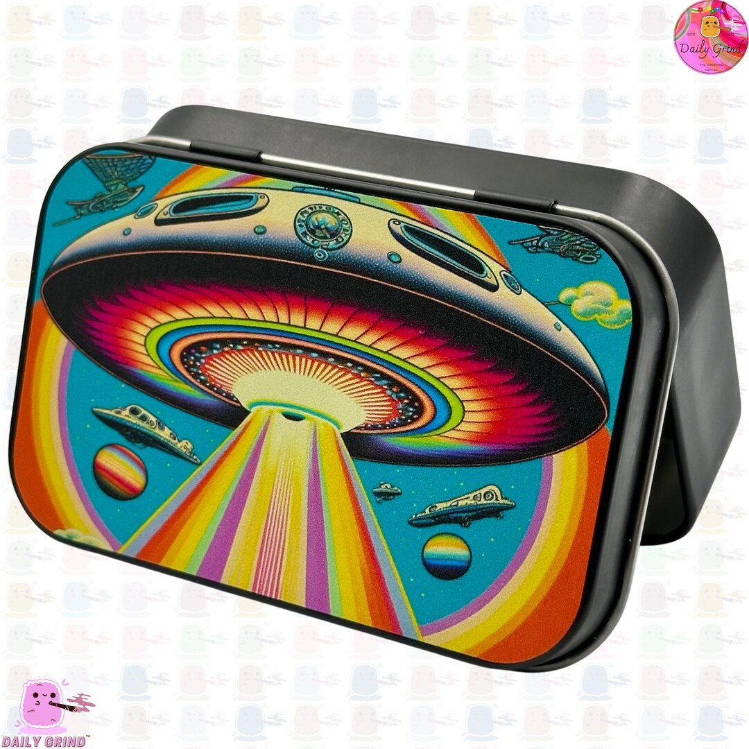 Colourful UFO Alien Cute 1oz Black Crystal/jewellery/coins/hide/make Up ...