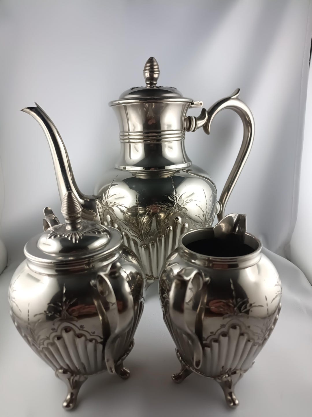 Antique Coffee Set Circa 1900 – Eduard Hueck – Coffee Pot, Sugar Bowl ...