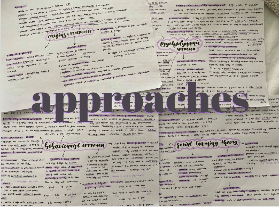 A Level Psychology Approaches Revision (AQA) - Etsy