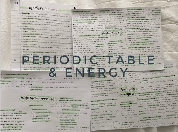 A Level Chemistry Periodic Table & Energy Revision module 3 | Etsy