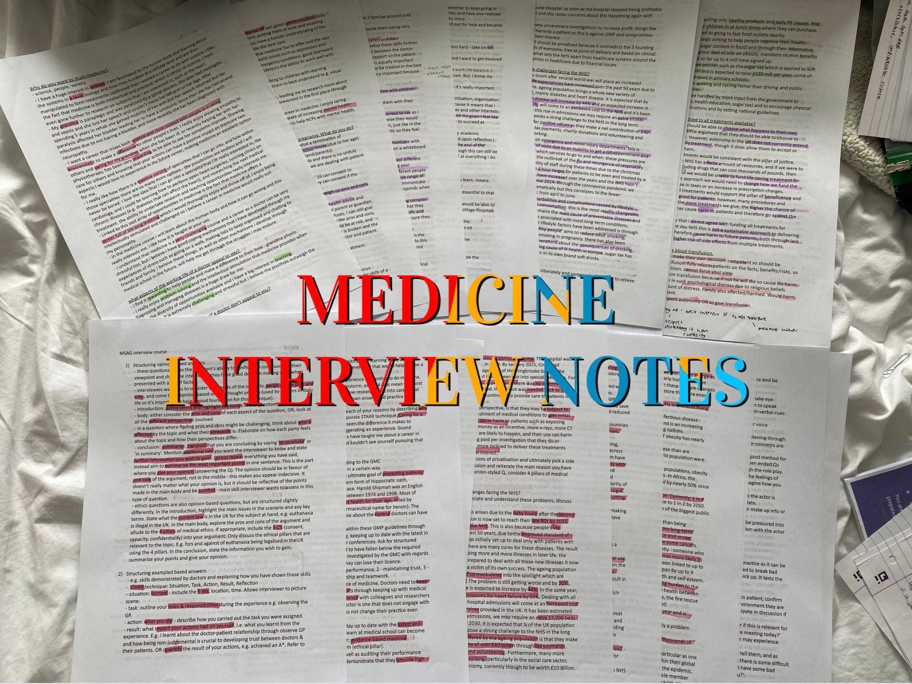 Medicine Interview Notes - Etsy UK