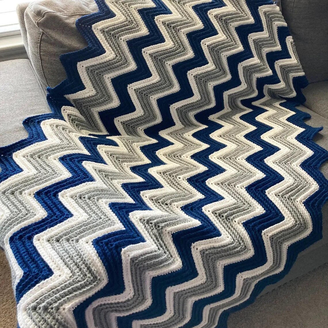 Crocheted Chevron Throw - Etsy