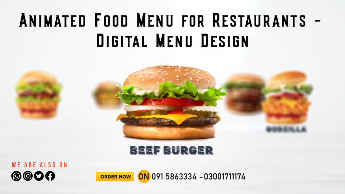 Animated Food Menu for Restaurants, Restaurant Menu Animation, Custom ...