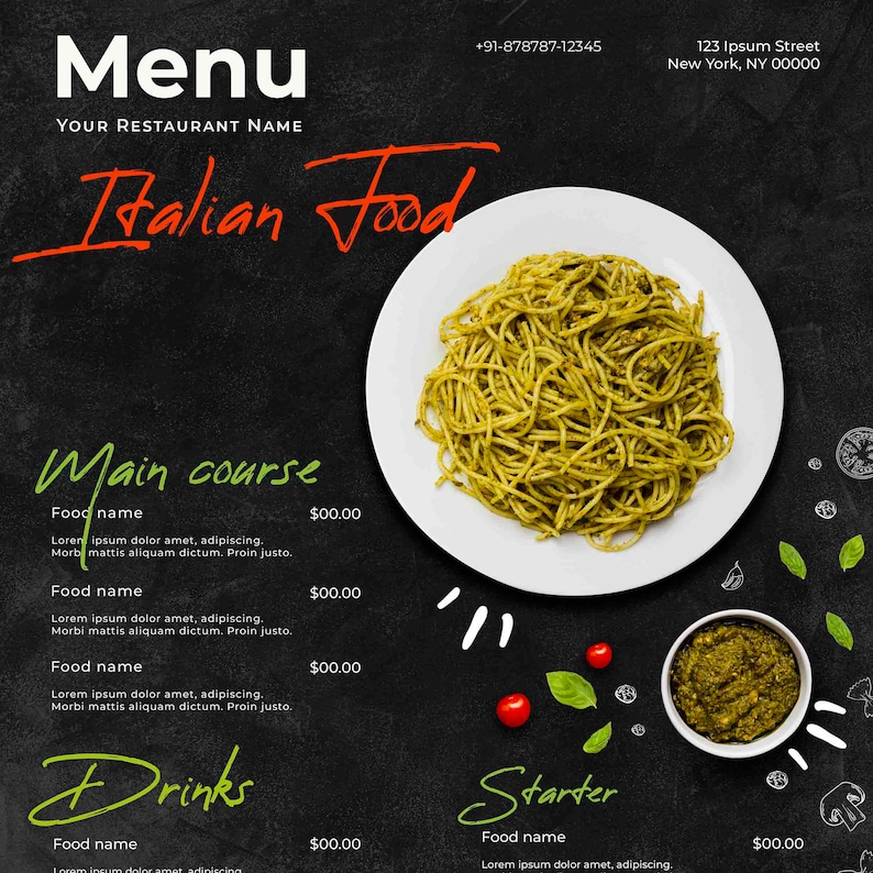Animated Food Menu for Restaurants, Restaurant Menu Animation, Custom ...